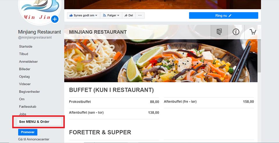 Menu at Min Jiang Restaurant, Aalborg