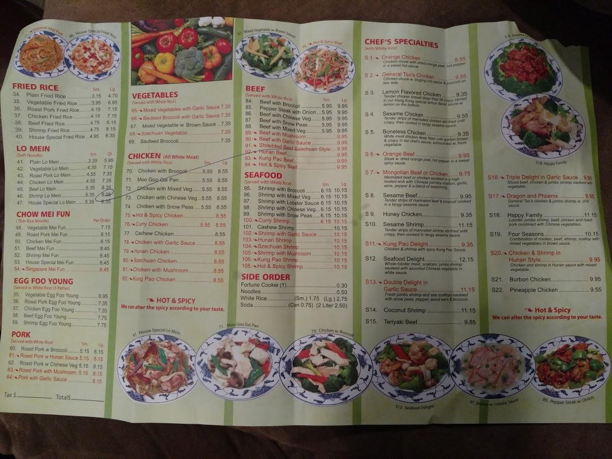 Menu At No 1 Restaurant Strasburg Menu At No 1 Restaurant Strasburg