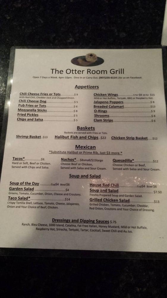 Menu at Otter Room pub & bar, Homer