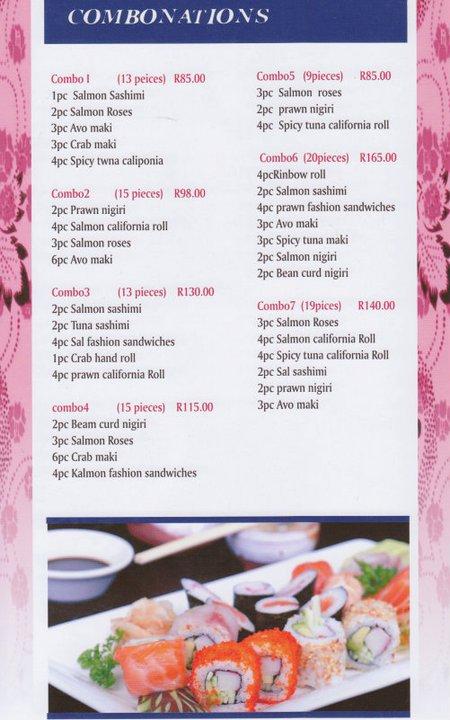 Menu at Starpark Sushi Restaurant, Worcester
