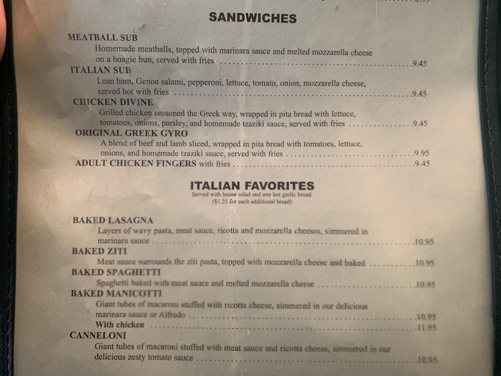 Menu at Costa's Mediterranean Cafe, Birmingham, Lorna Rd