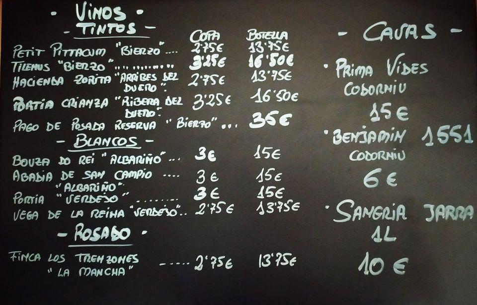 Carta de Bar merlin, Son Ferrer