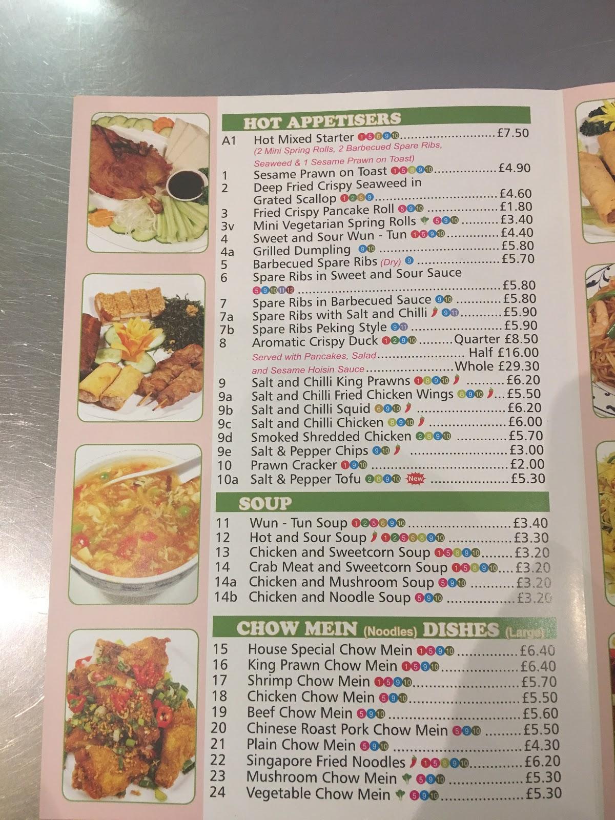 Menu at Cheungs fast food, Yatton