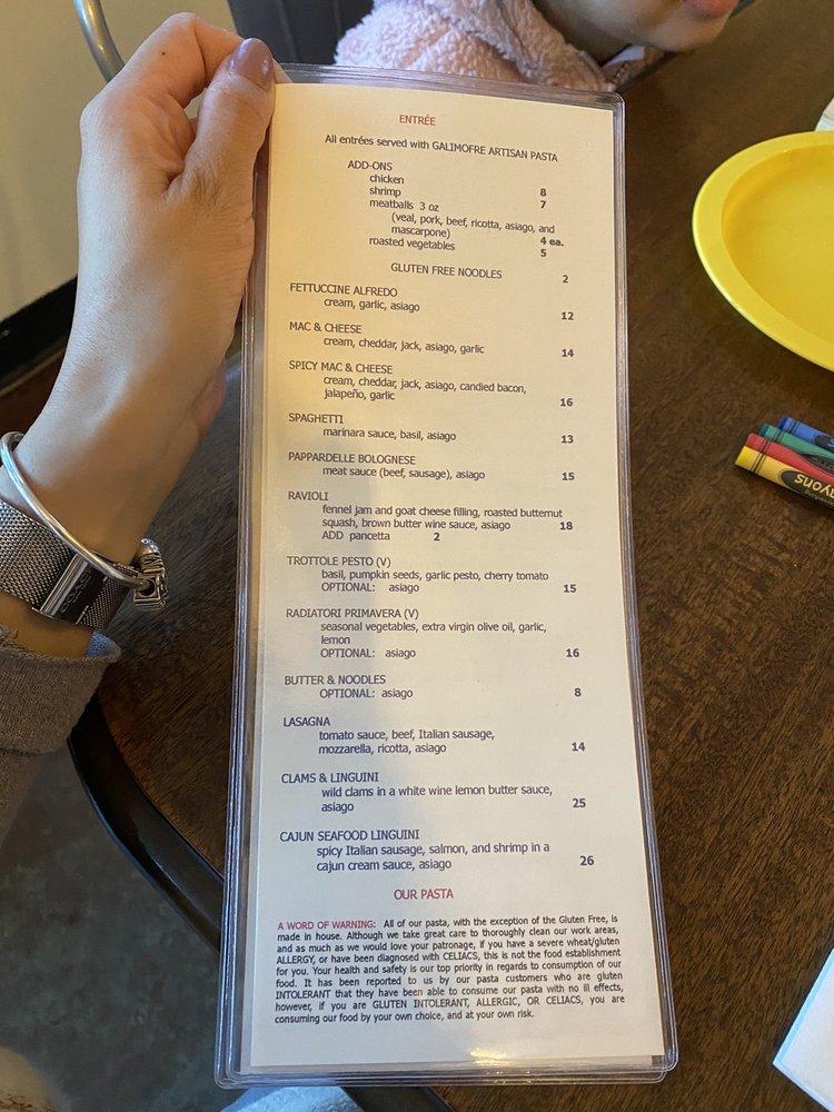 Menu at Italianesque restaurant, Nampa