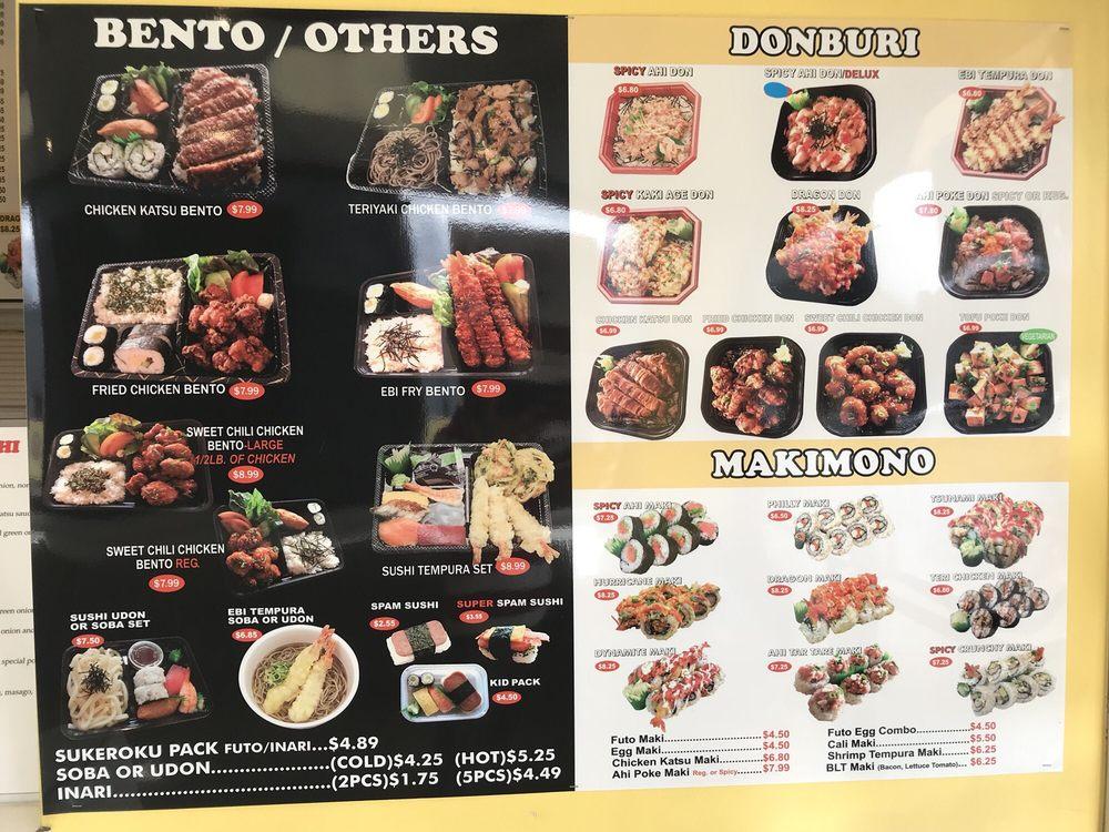 Menu at Kozo Sushi restaurant, Honolulu, S King St