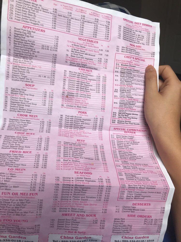 Menu at Li's Garden restaurant, Phoenix