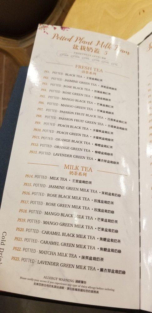 Menu at Prince Tea house desserts, Philadelphia