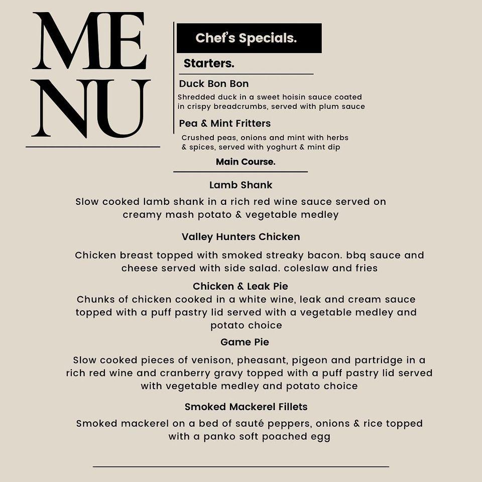 Menu at The Valley pub & bar, Southgate