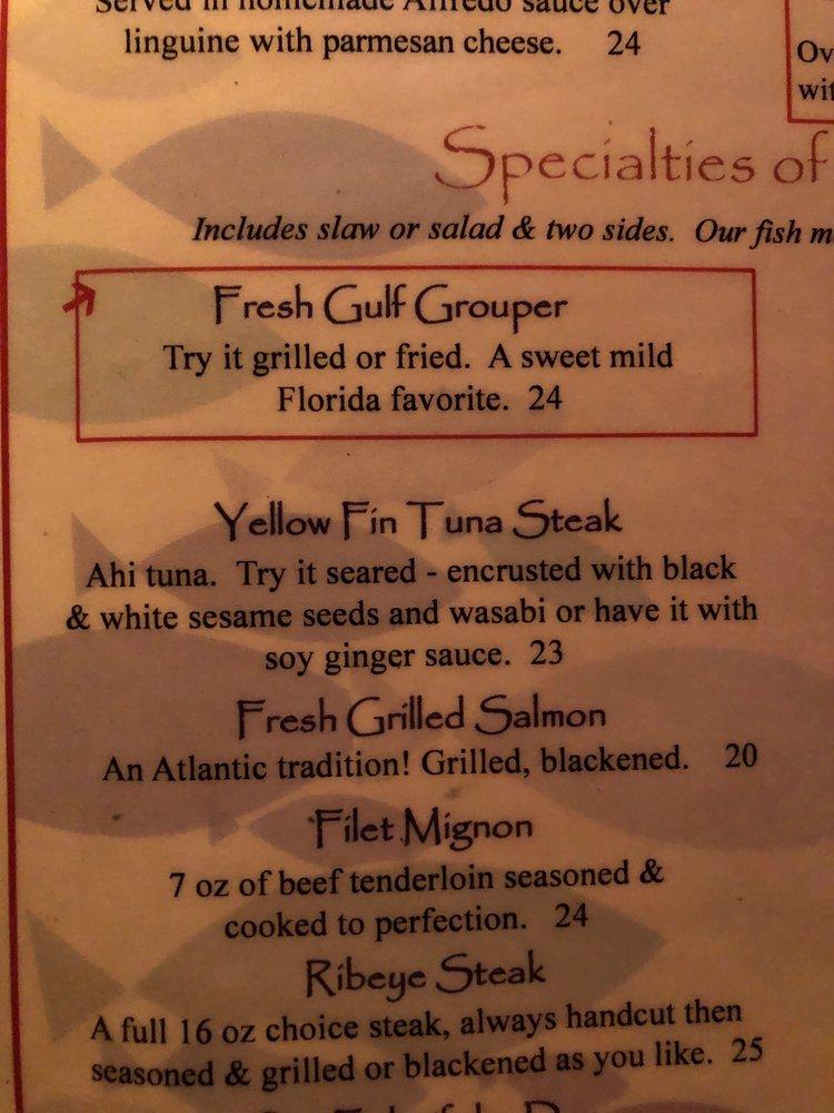 Menu at Crazy Fish Bar And Grill, Lake Wales