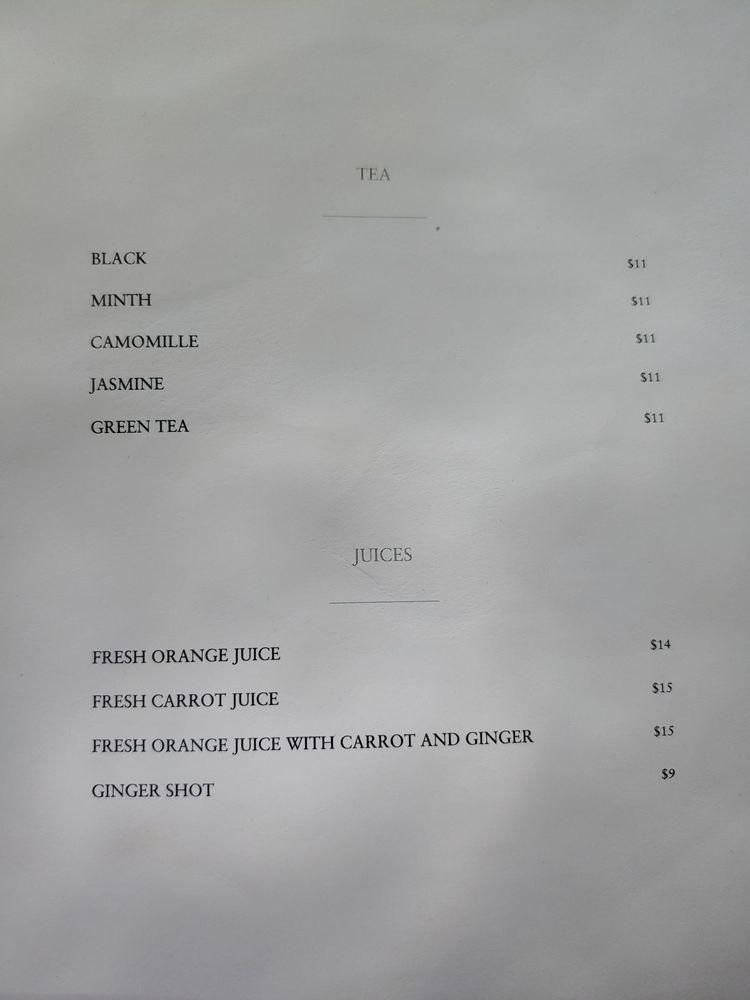 Menu at DIOR CAFÈ MIAMI cafe, Miami