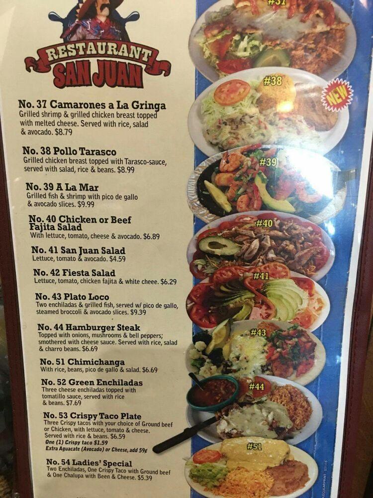Carta de San Juan Restaurant Bar & Grill, Aransas Pass