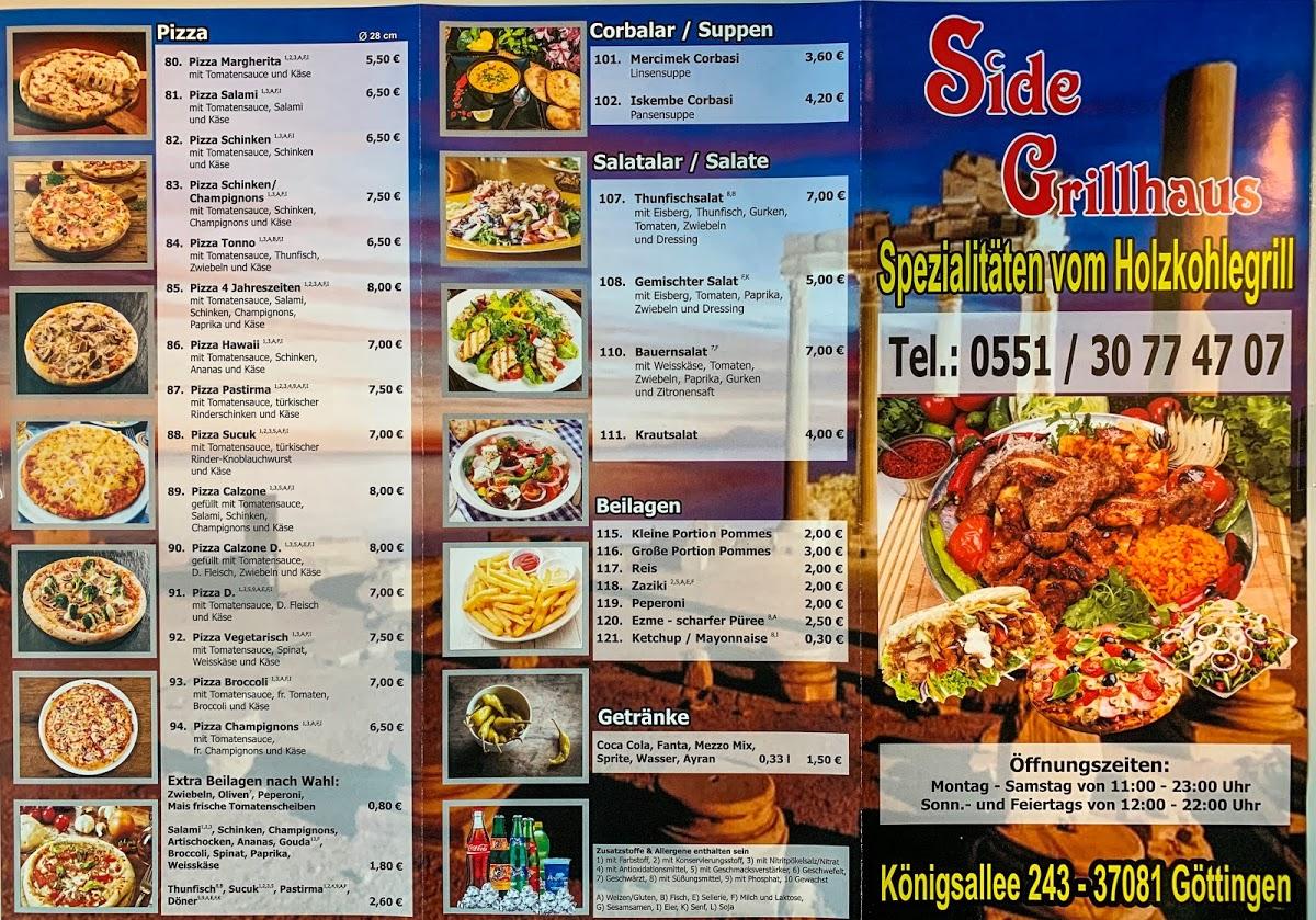 Speisekarte von Side Grillhaus restaurant, Göttingen