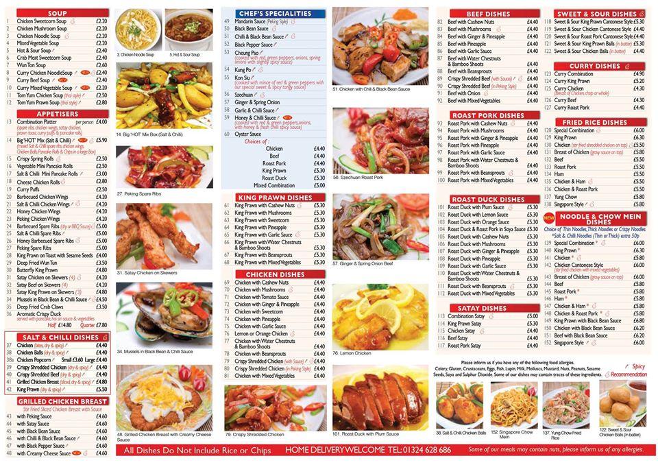 Menu at Canton Chinese Takeaway Falkirk fast food, Falkirk