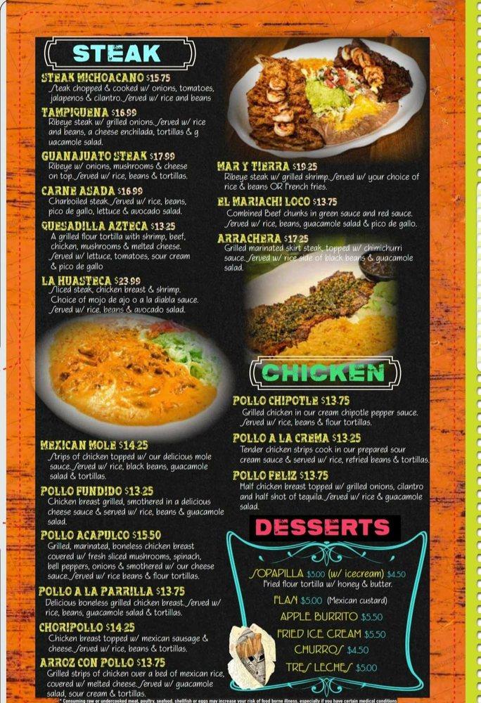 Menu at El Mezcalito Mexican Grill restaurant, Palm Bay