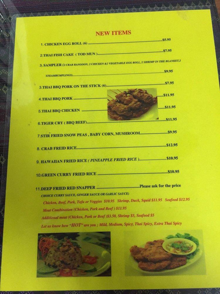 Menu at Grandma’s Thai Cuisine restaurant, Harker Heights