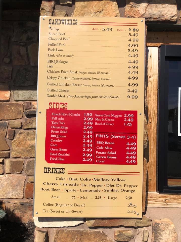 Menu at My Place BBQ Tahlequah, Tahlequah