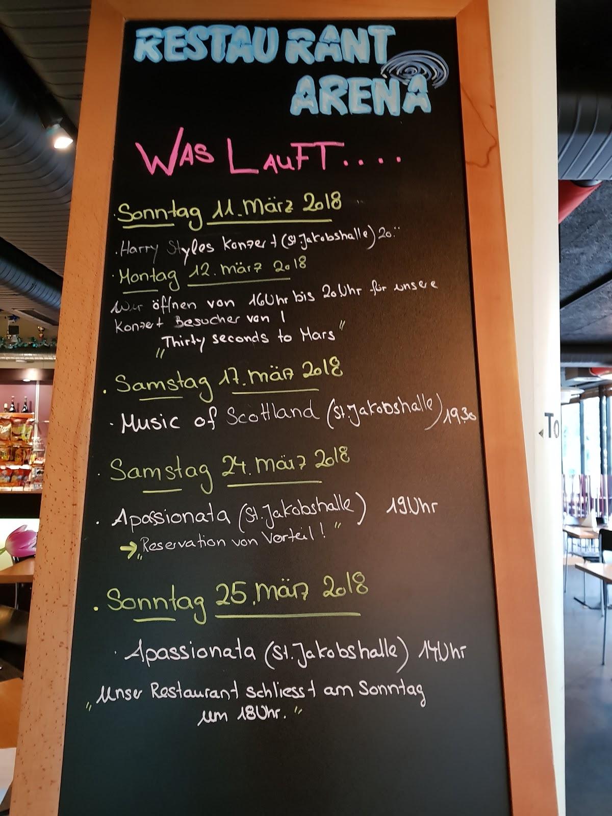 Menu at Restaurant ARENA, Basel, Mittlere Allee 18
