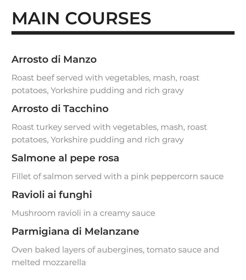 Menu at Antico Restaurant Roker, Sunderland