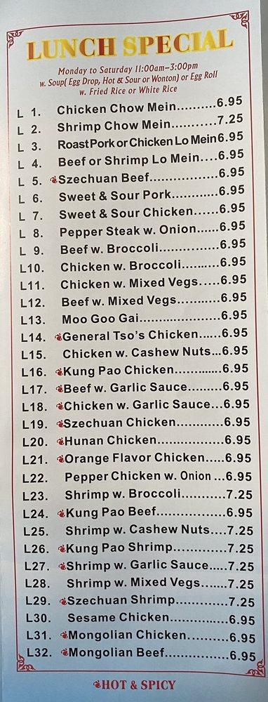 Menu at Golden China menu restaurant, Spring, I-45