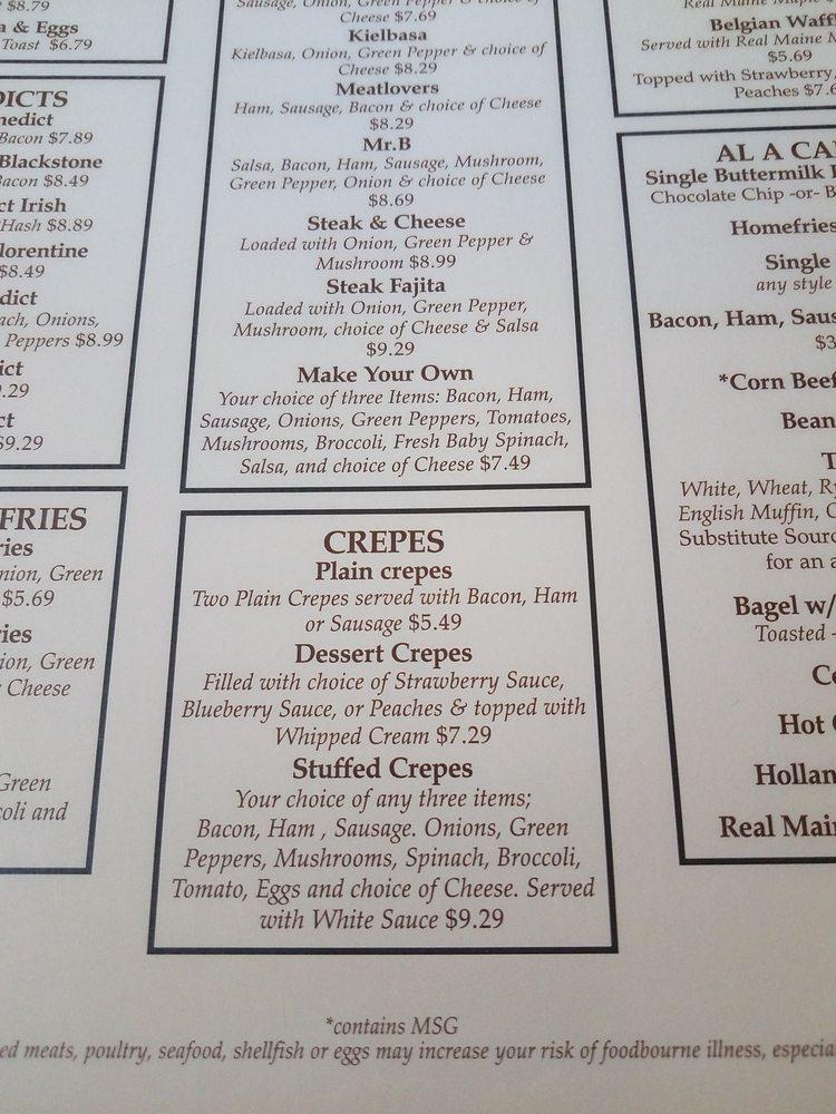 Menu at Mike's All Day Breakfast restaurant, Kennebunk, 55 Western Ave