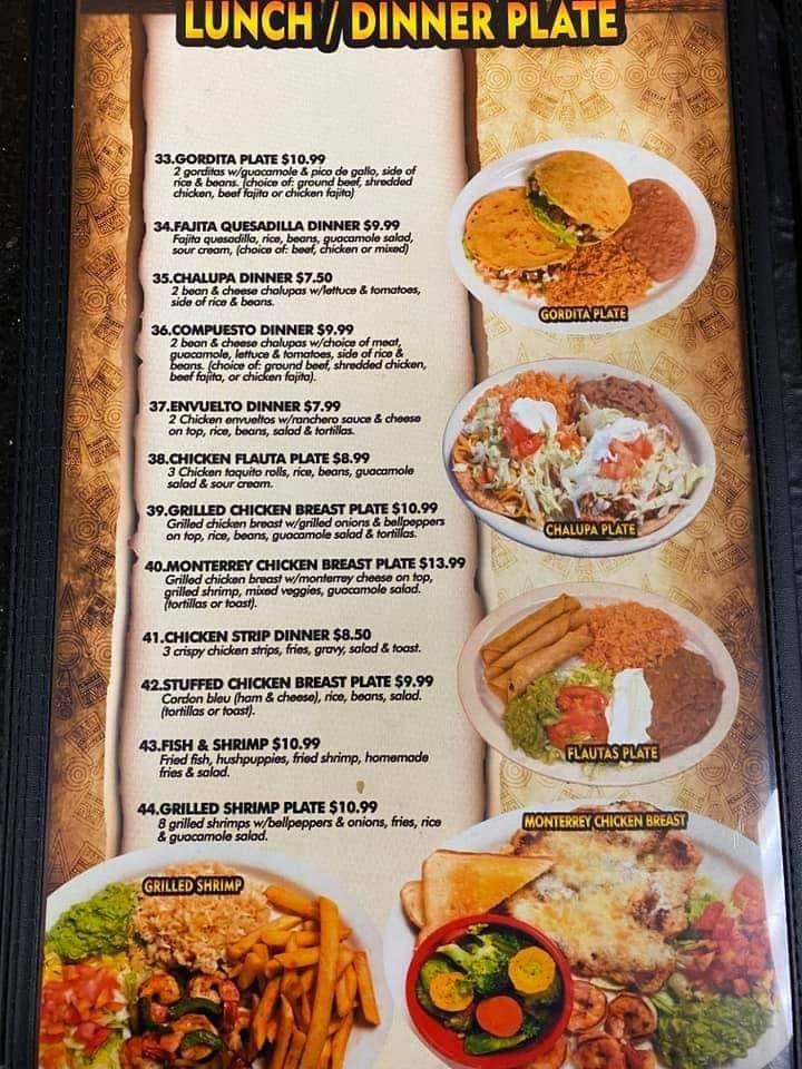 Menu at Millies Mexican Restaurant, Dilley