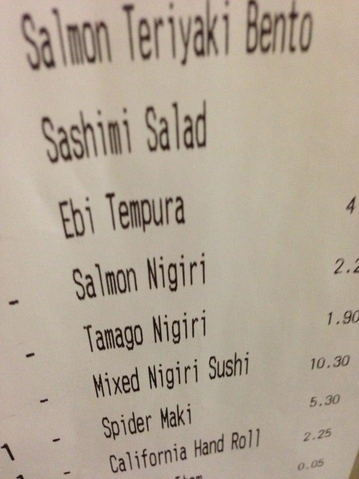 Menu at Tenkaichi Sushi and Noodle Bar, Cardiff