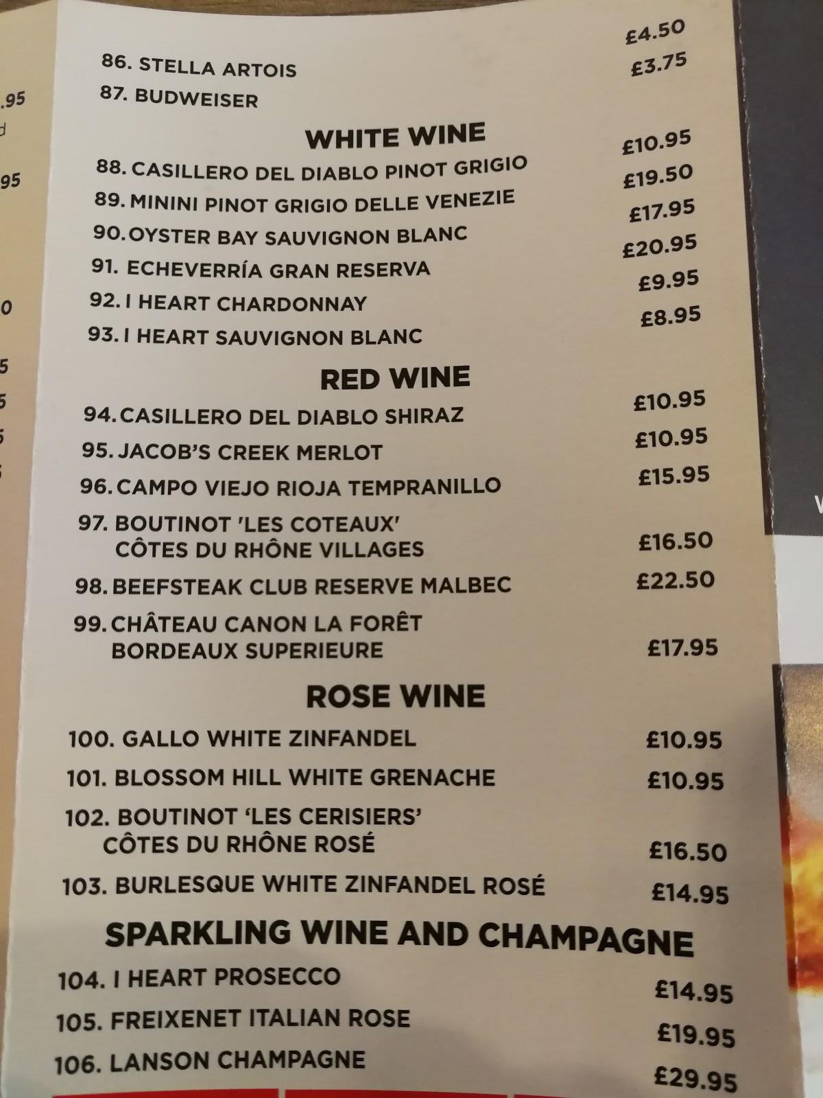 Menu at The Sizzle restaurant, Ruislip