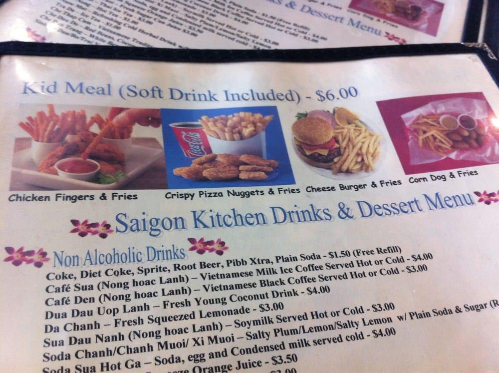 Menu at Saigon Kitchen restaurant, San Jose, Story Rd #1005