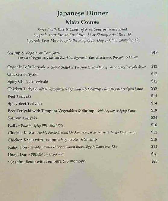 Menu at Bayfront Restaurant, Eureka