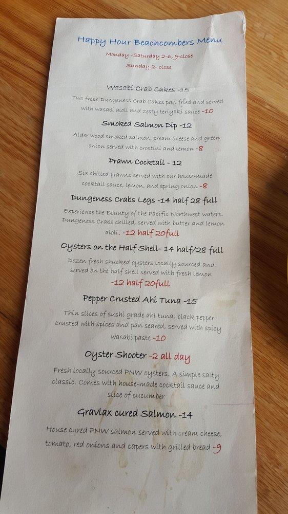 Menu at Boat Shed Restaurant, Bremerton