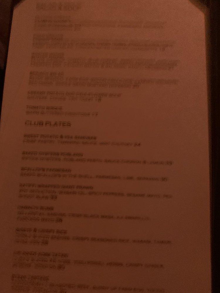 Menu at Caribou Club, Aspen
