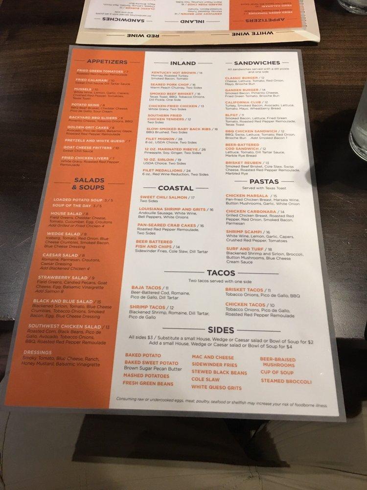 Menu at Gander An American Grill pub & bar, Louisville