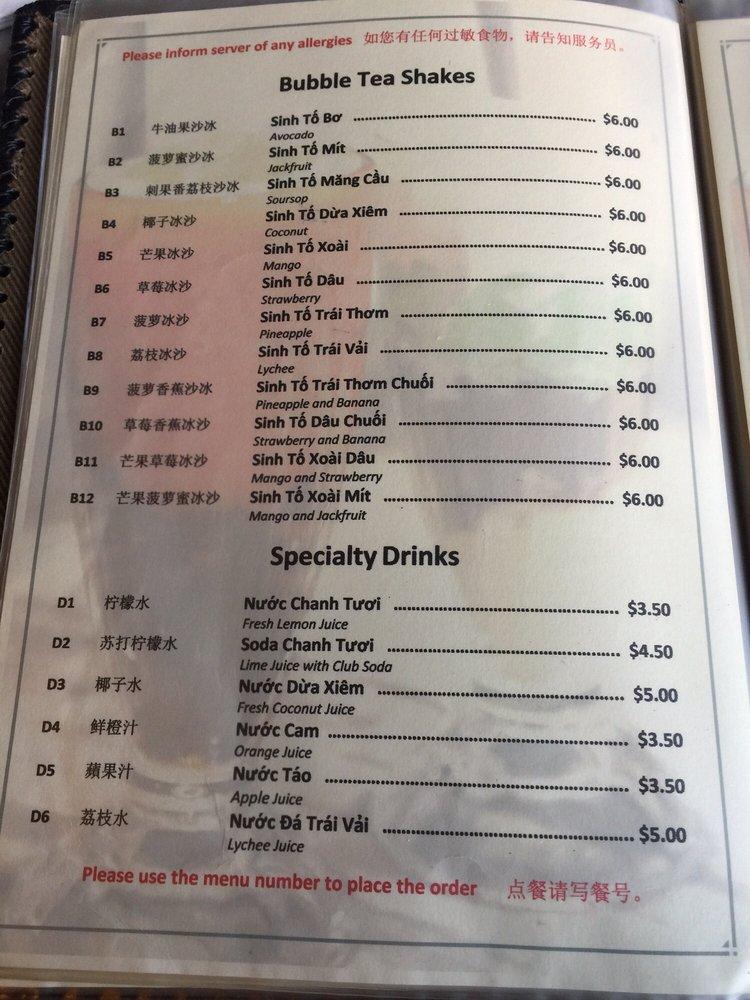 Menu at Merivale Noodle House restaurant, Ottawa