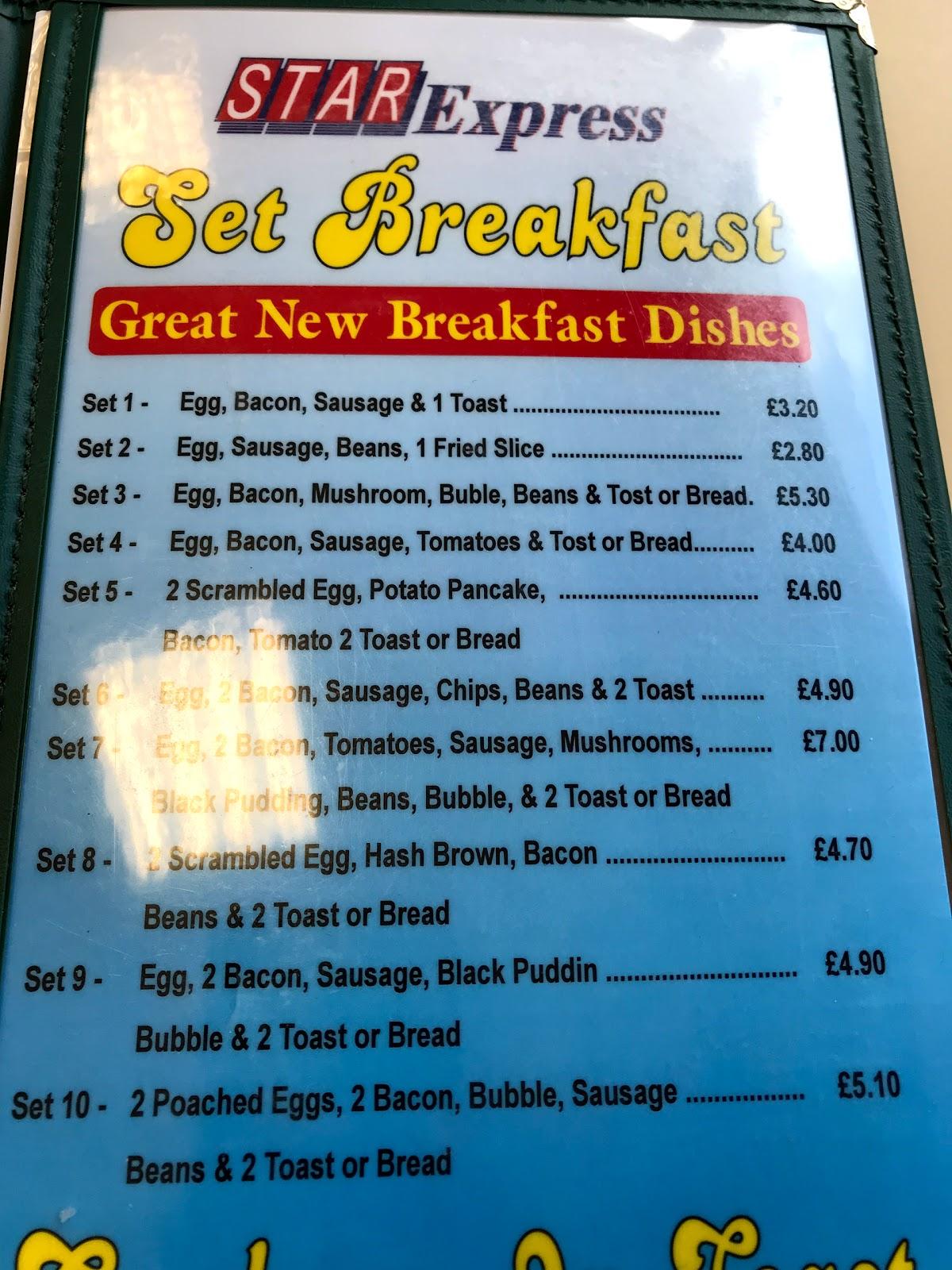 Menu at Star Express fast food, Carshalton, 326 Wrythe Ln