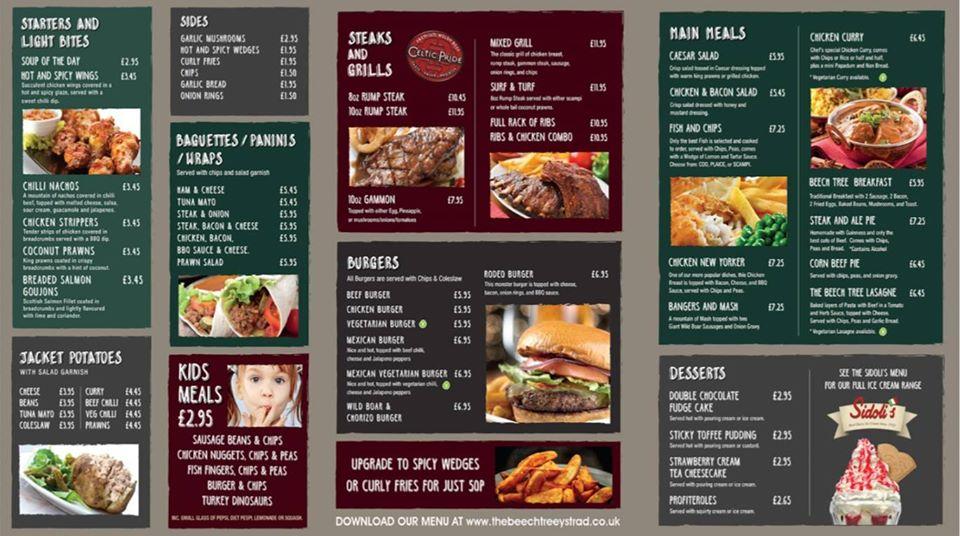 Menu at The Beech Tree Hotel pub & bar, Hengoed