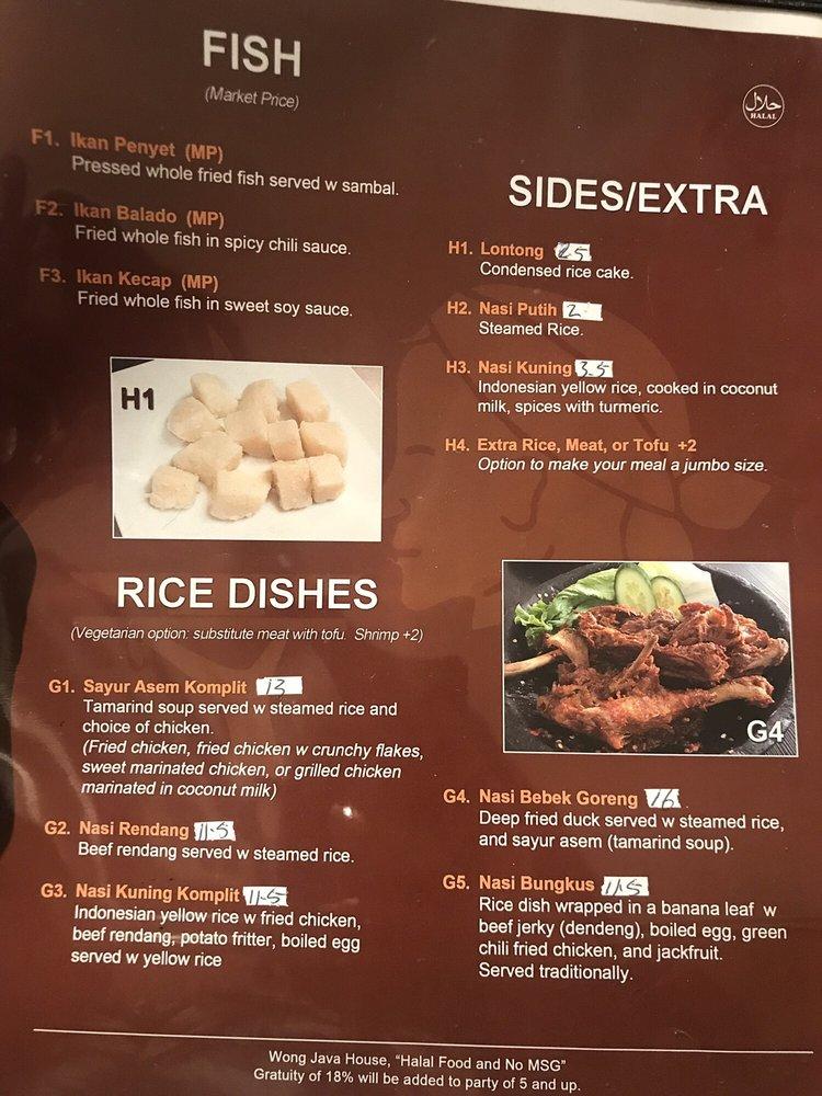 Menu at Wayang Restaurant Halal, Alhambra
