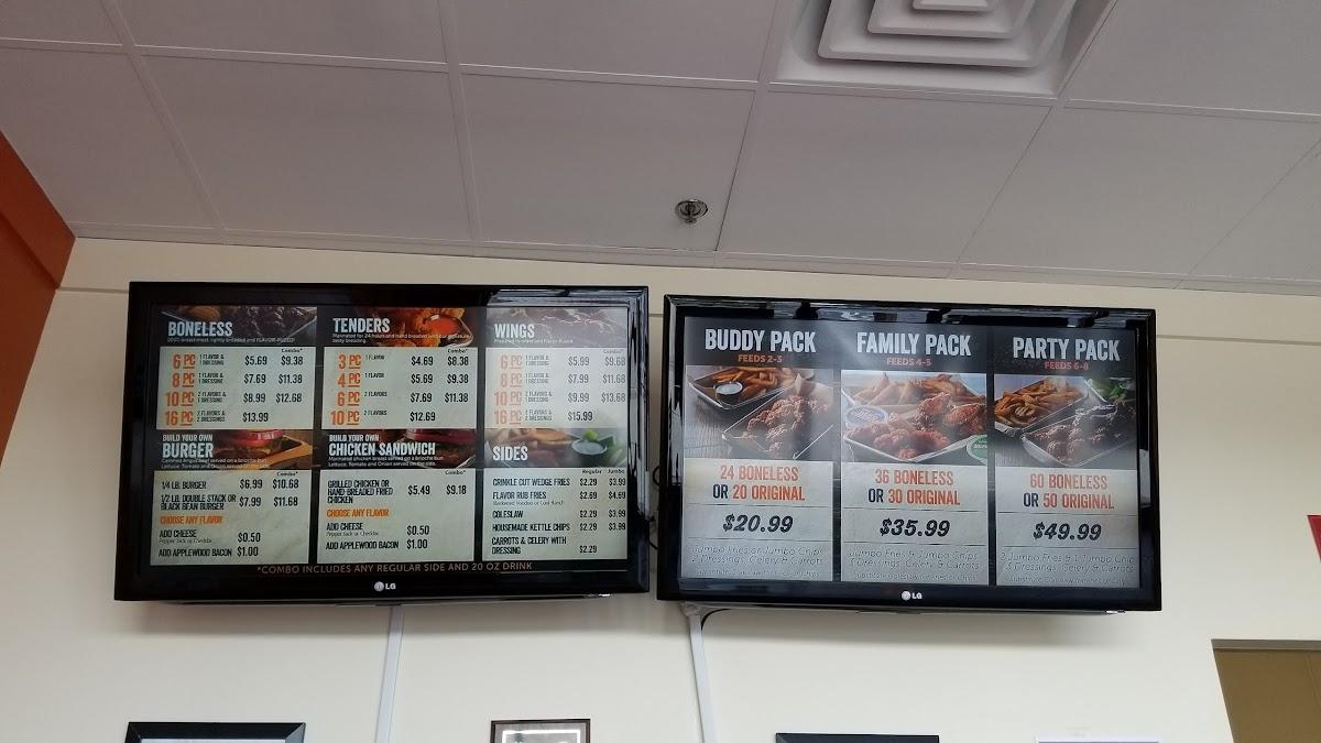 Menu at Wing Zone fast food, Bowie, Highbridge Rd