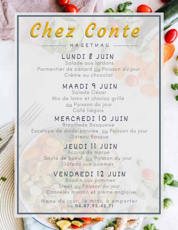 Menu at Auberge du Conte pub & bar, Hagetmau