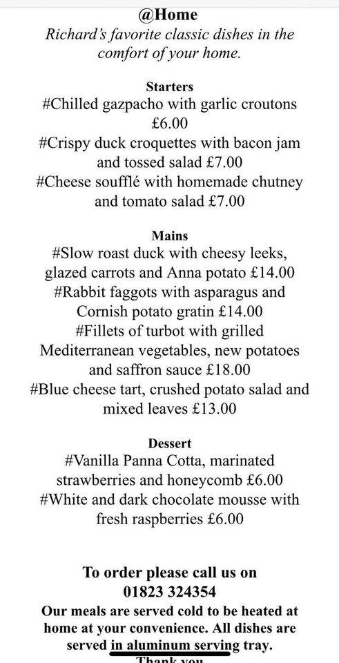 Menu at Augustus Restaurant, Taunton