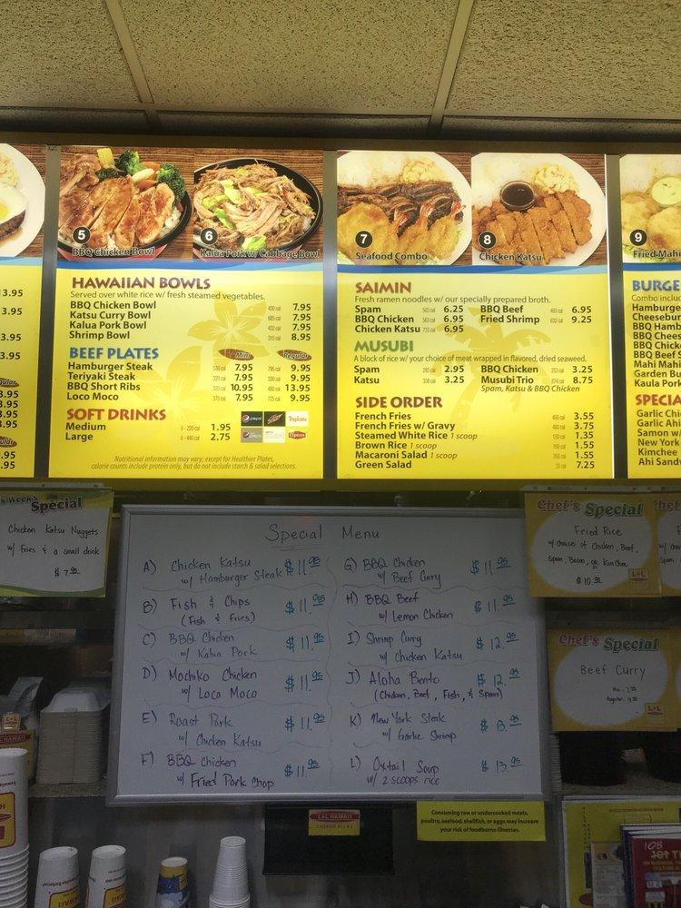 Menu at L&L Drive Inn BBQ, Lahaina, Lower Honoapiilani Rd Ste 4