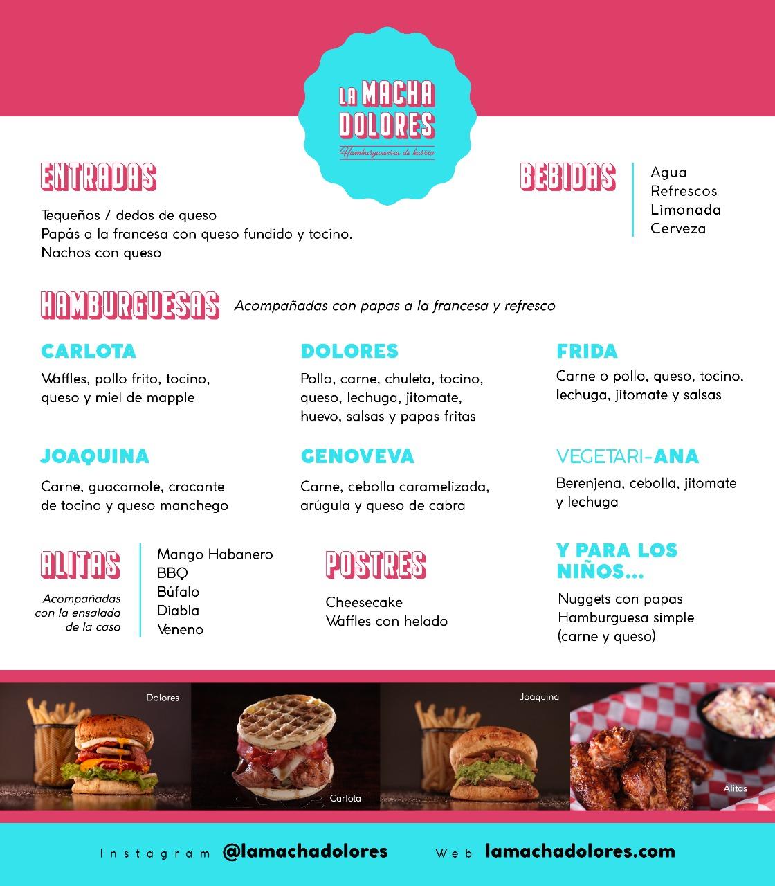Menu at LA MACHA DOLORES restaurant, Mexico City