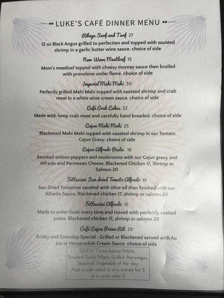Menu at LUKE'S CAFE, Abingdon