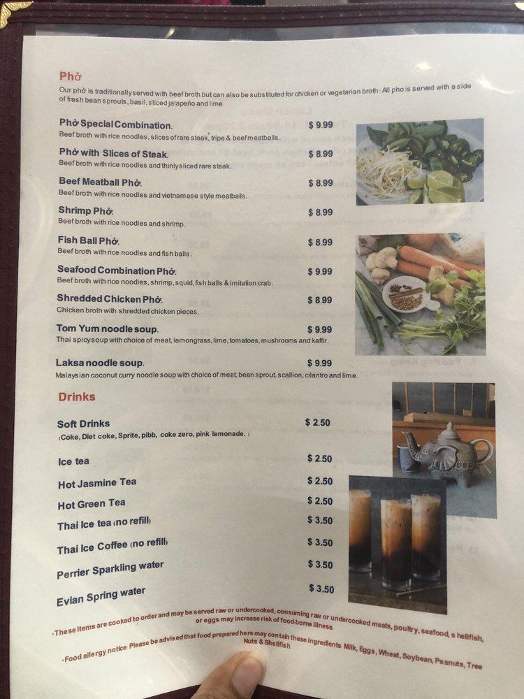 Menu at Sawaddee Ka Thai Cuisine & Pho restaurant, Pooler