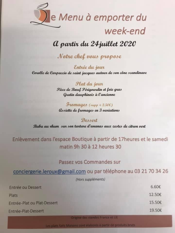 Menu au Auberge du Lac restaurant, Annay