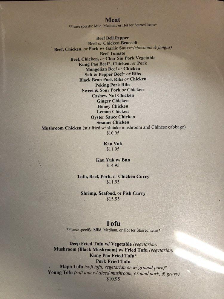 Menu at Hilo Rice Noodle Soup restaurant, Hilo