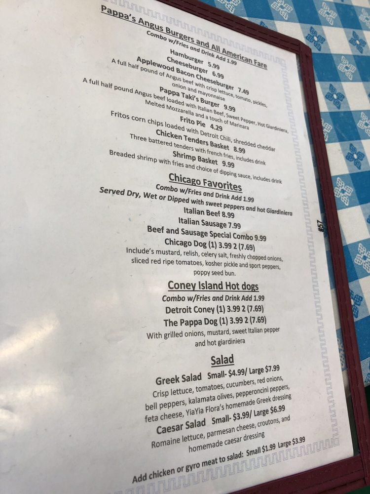 Menu at Pappa Gyros restaurant, Houston
