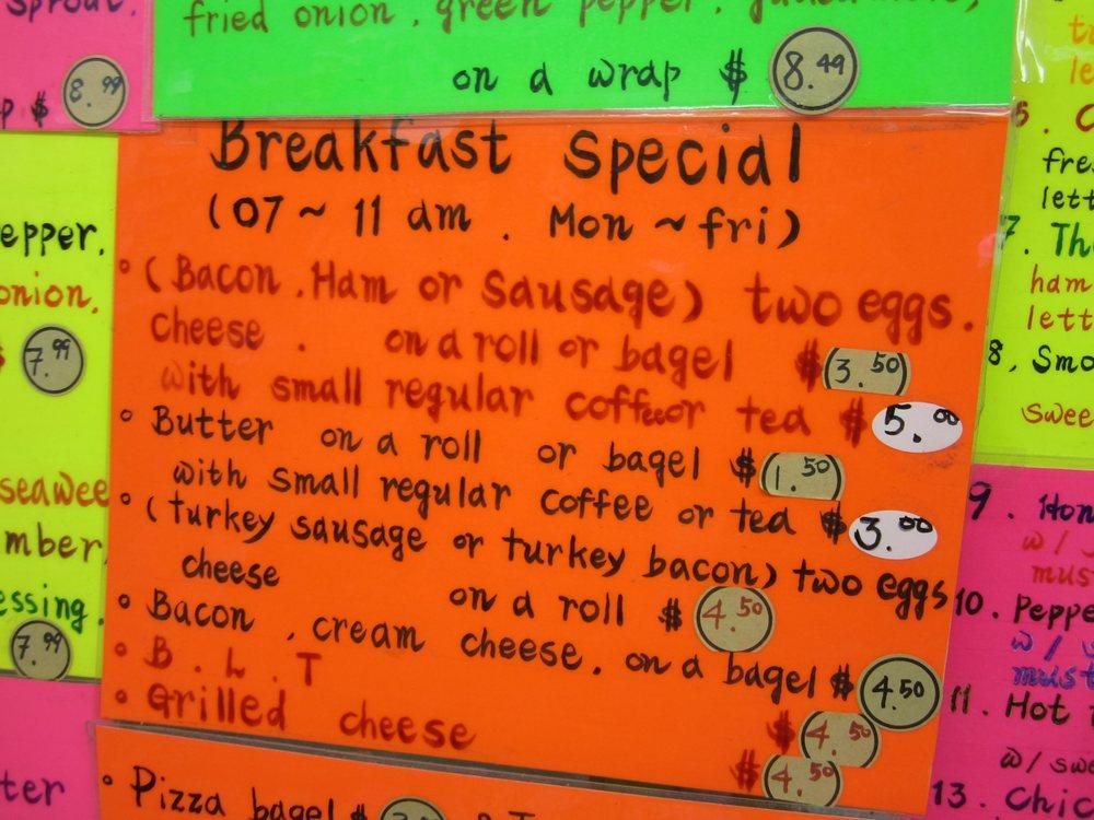 Menu at Sunny & Annie's Deli restaurant, New York City