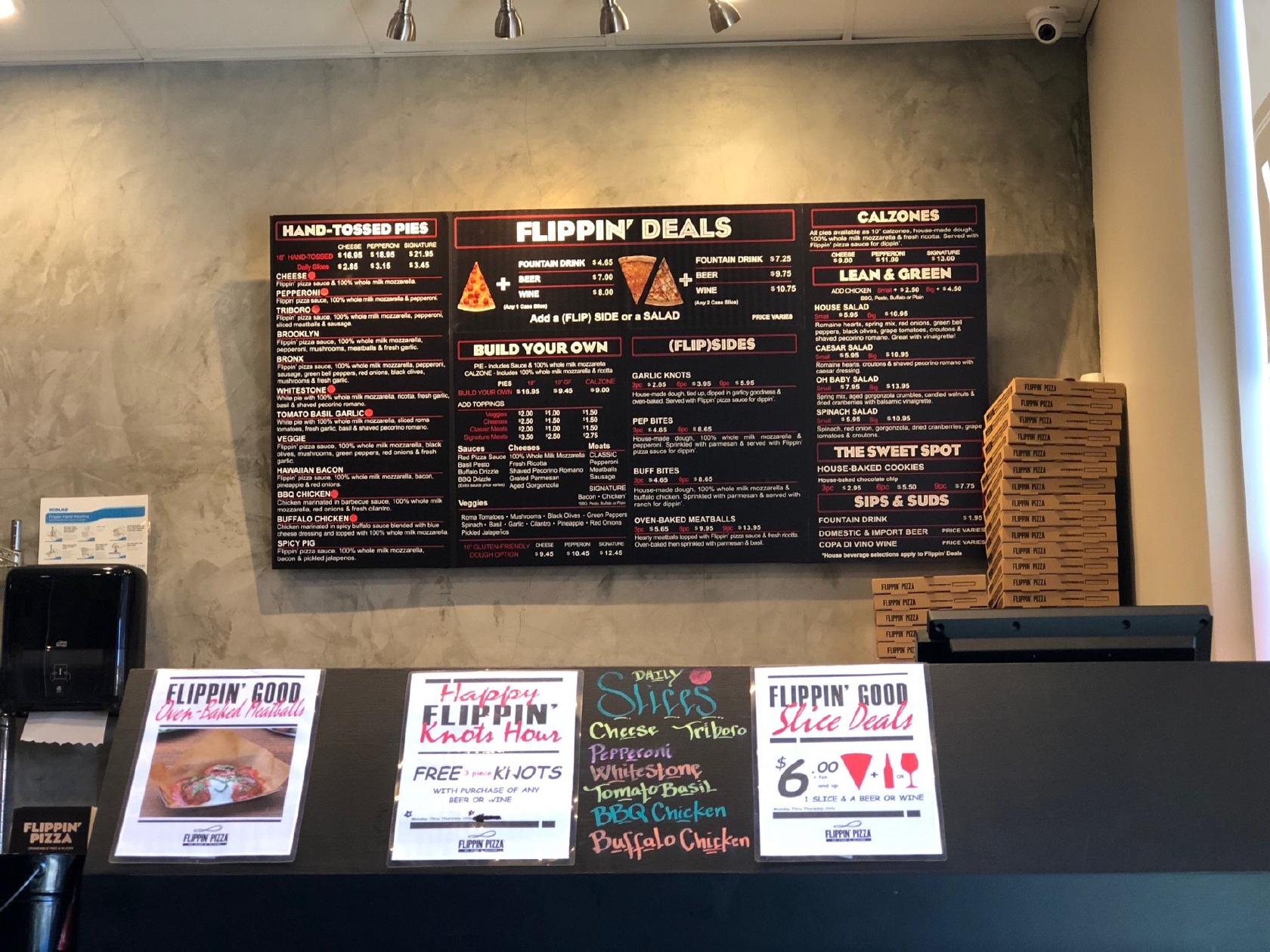 Menu at Flippin' Pizza pizzeria, Murrieta