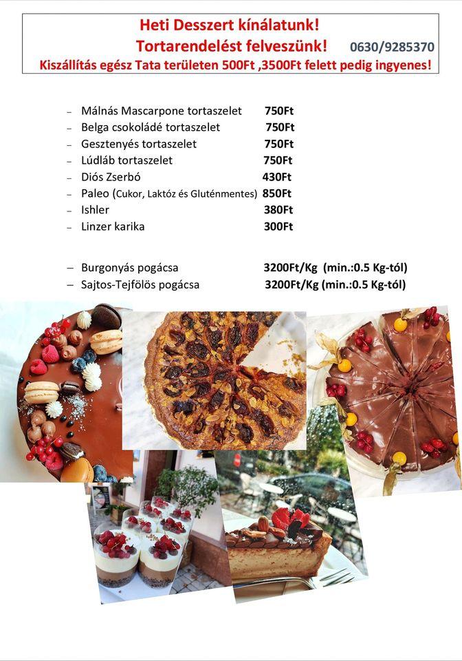 Carta del café Gottwald Kávéház, Tata