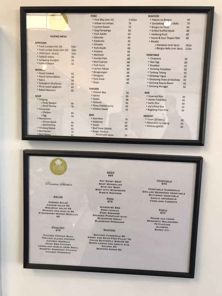 Carta del restaurante Kusinera Traditional Filipino Cuisine, East Meadow